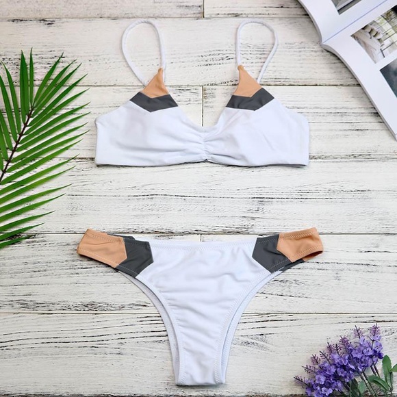Swim | New Padded White Guava Grey 2 Pieces Bathing Suits Swimsuits ...